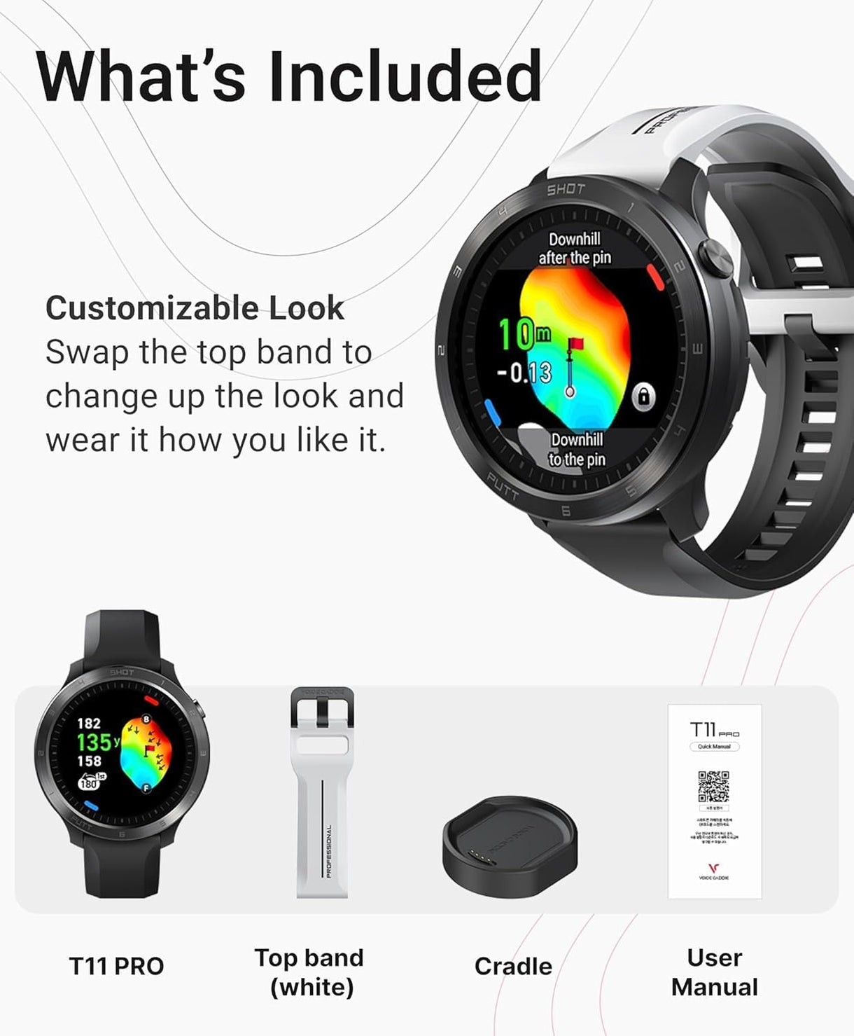 T11 Pro GPS Golf Watch | Voice Caddie
