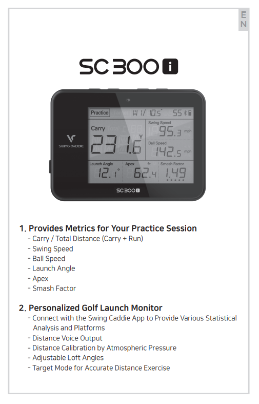 Swing Caddie SC300i Launch Monitor - Voice Caddie Swing Caddie SC300i Launch Monitor - Voice Caddie
